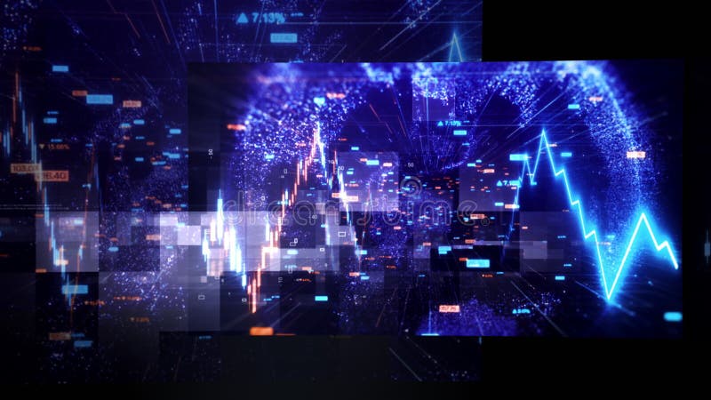 A Digital Visualization of a Global Stock Market with Soaring Skysers ...