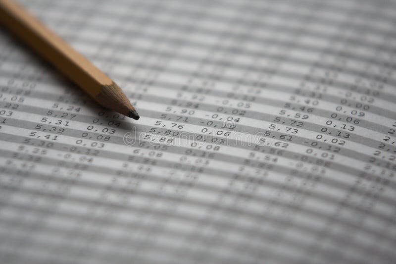 Stock Market Numbers with Pencil Stock Photo - Image of chart, blue ...