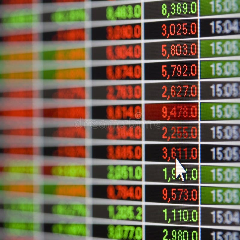 Stock market quote screen stock photo. Image of pixel - 8100106