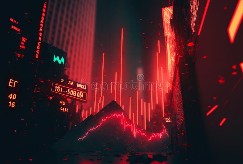 Stock Market Red Graph. Falling Stocks, Bear Graph Stock Image - Image ...