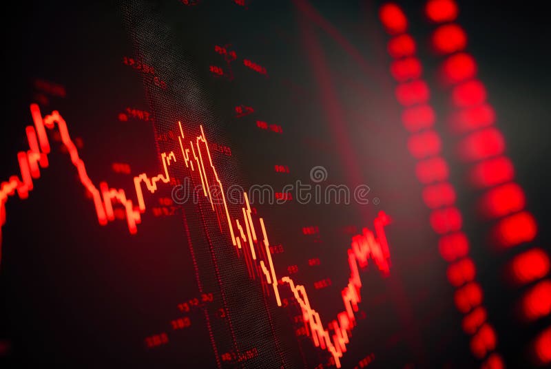 Stock Market Red Graph. Falling Stocks, Bear Graph Stock Photo - Image ...