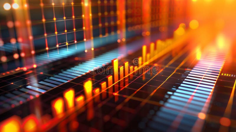 Stock Market Sector Performance Bar Graph in High Resolution Displaying ...