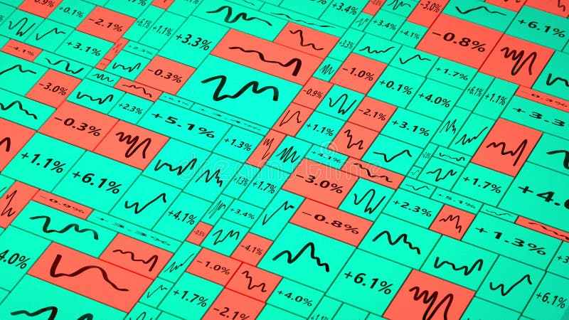 Stock Market Square Chart Visualization 3D Render Stock Illustration ...