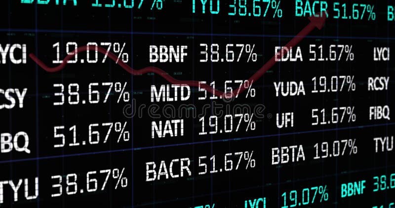 Stock Market Stats and Graph Arrows Displayed on a Digital Screen Stock ...