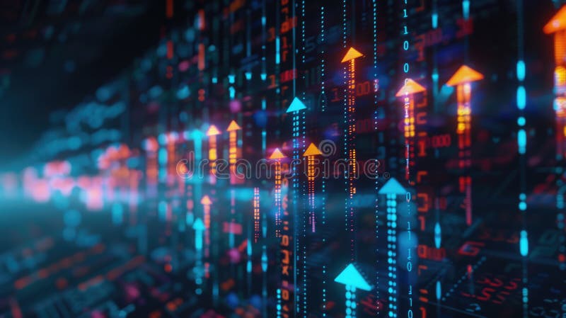 Stock Market Success - Trading Graph and Binary Numbers Concept Stock ...