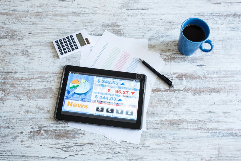 Stock Market Trading App on a Tablet PC Stock Image - Image of diagram ...