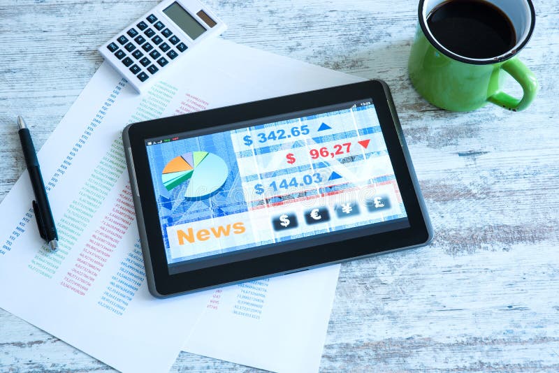 Stock Market Trading App on a Tablet PC Stock Photo - Image of display ...
