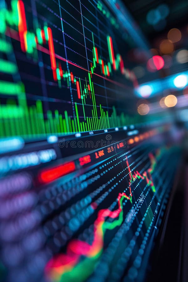 Stock Market and Trading, Digital Graph Stock Illustration ...