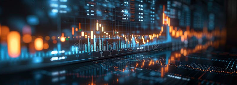 Stock Market and Trading, Digital Graph Stock Illustration ...