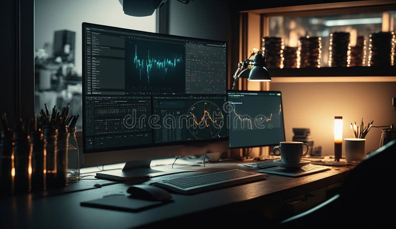 Stock Market and Trading, Digital Graph. Generative Ai Stock ...