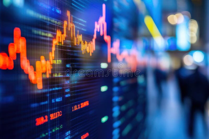 Stock Market Trading Display Stock Illustration - Illustration of ...