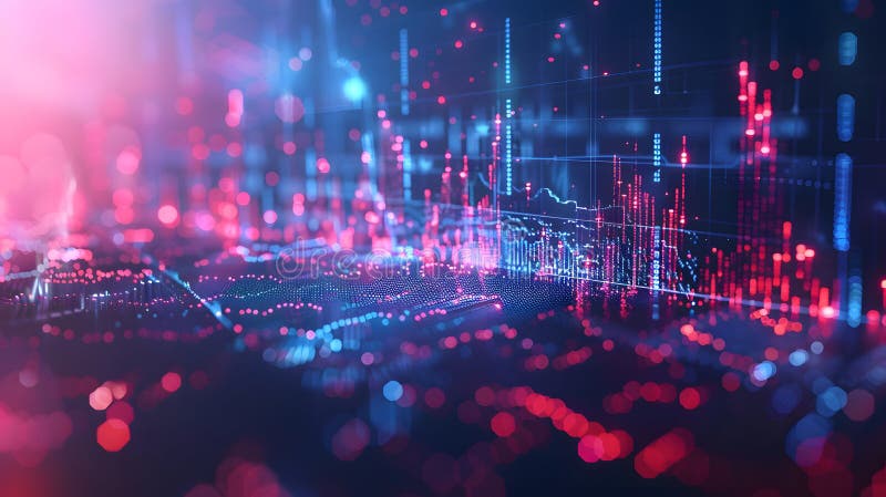 Stock Market or Trading Graph Chart Technology Blue Background Stock ...