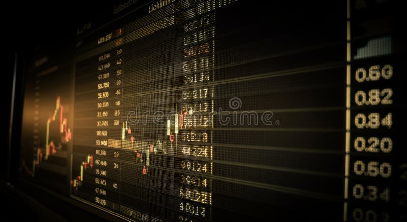 Stock Market Trading Screen Displaying Candlestick Chart Patterns with ...