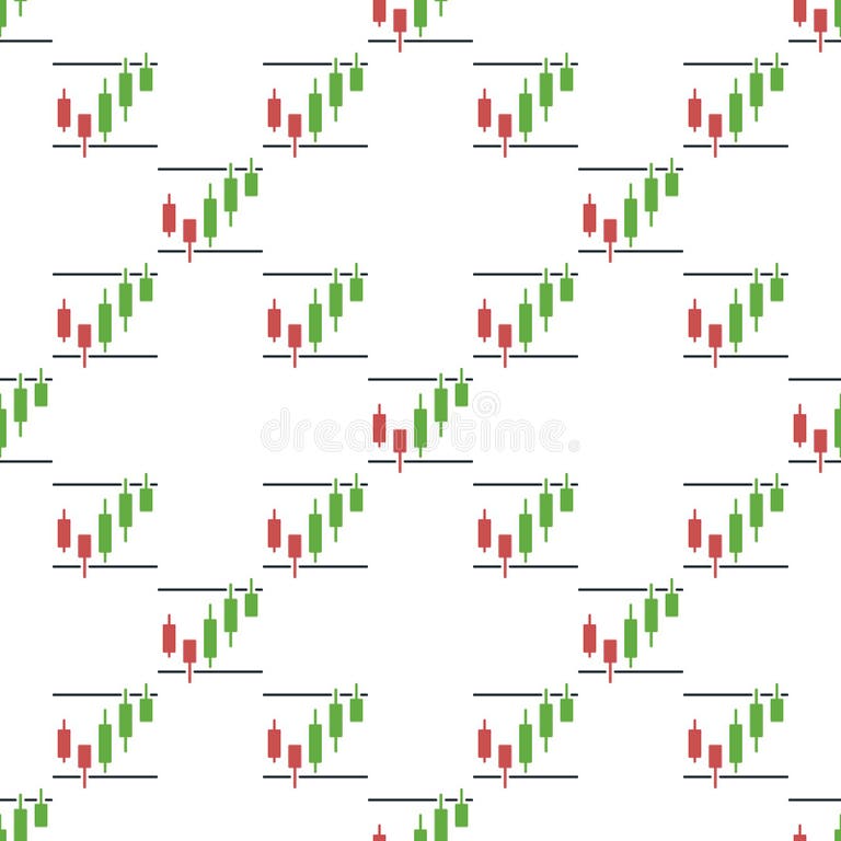 Stock Market Trading Vector Candlestick Chart Seamless Pattern Stock ...