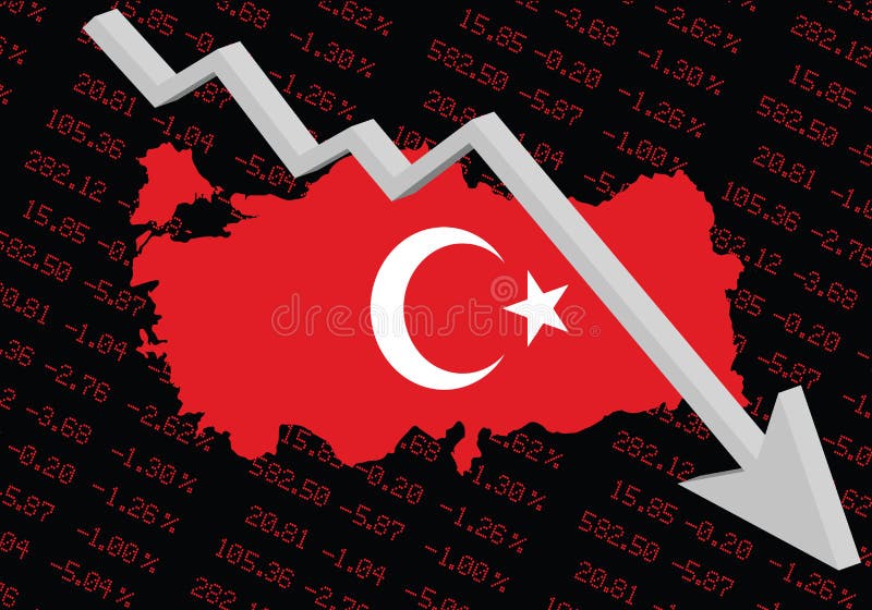 The Stock Market of Turkey is Falling Stock Vector - Illustration of ...