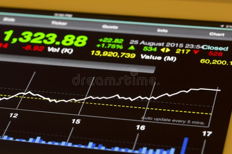 Stock Market Values and Chart Going Up Stock Image - Image of ...