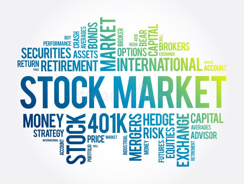 Stock Market Word Cloud Collage, Business Concept Background Stock ...