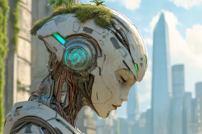 A Stock Material Appears from Nature Inside a Robot S Shell that Has a ...