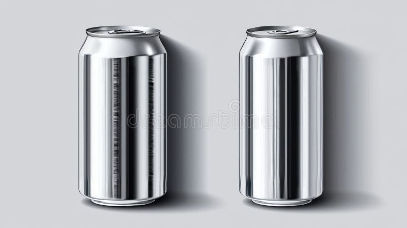 Stock Modern Illustration of Empty Aluminum Cans of 500 Ml and 330 Ml ...