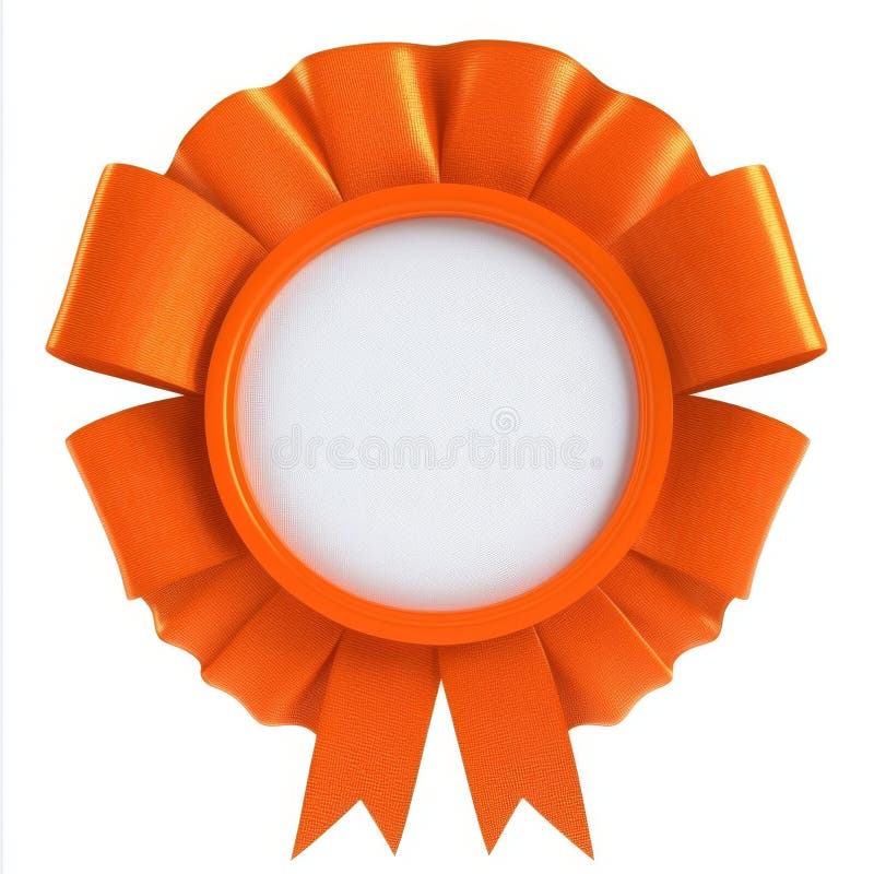 An Stock Orange Award Ribbon Displayed on a Transparent Backdrop Stock ...