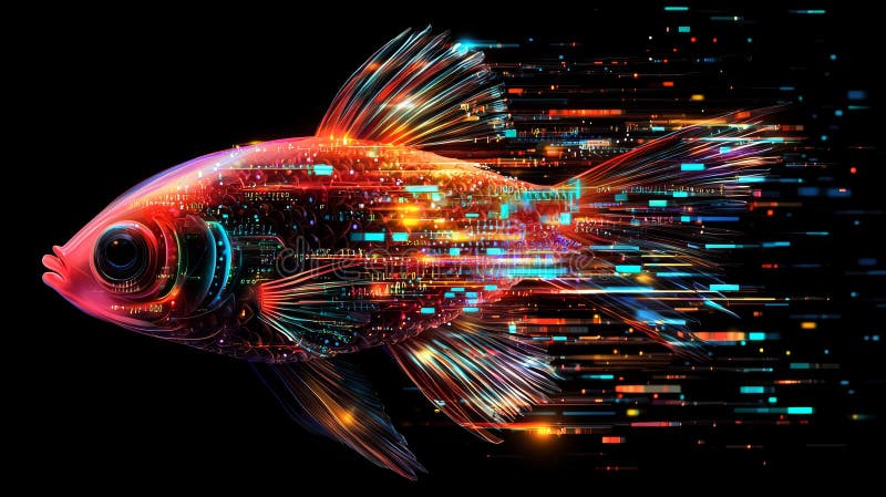 A Stock Photo Depicting a Fish Gliding through a Pond, Surrounded by ...