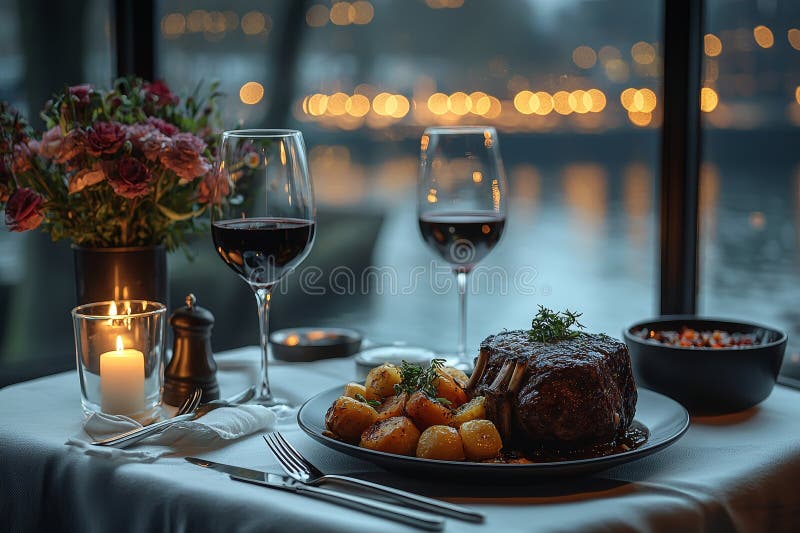 Stock Photo of Dinner at a Hotel Restaurant Stock Image - Image of ...