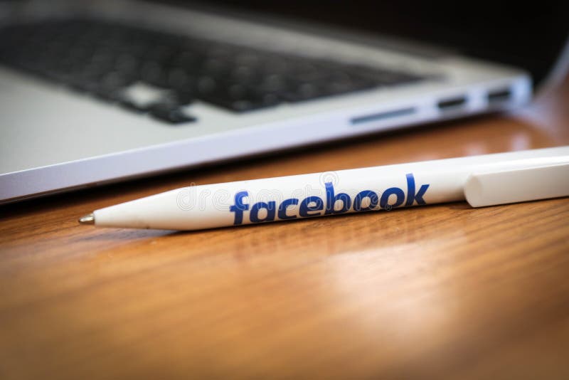 Stock Photo of Facebook Logo Placed on a Pen Editorial Image - Image of ...