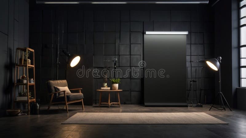 Stock Photo Features a Minimalist Studio Setting Stock Illustration ...