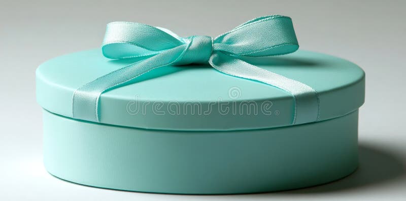 Stock Photo Featuring a Turquoise Round Gift Box Adorned with a Bow ...
