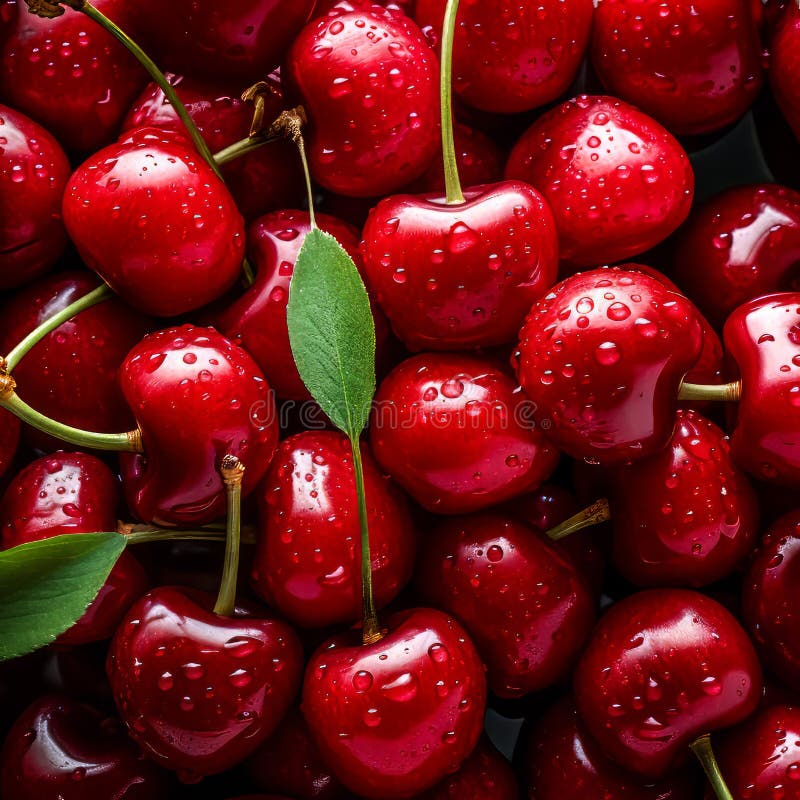 Stock Photo Image of Cherries with Water Drops Stock Illustration ...