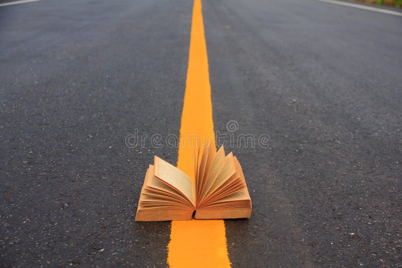 Stock Photo - Open Book on Road Outdoors Stock Image - Image of college ...