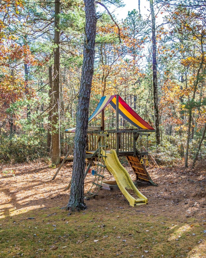 Playground in the forest stock image. Image of children - 33628619