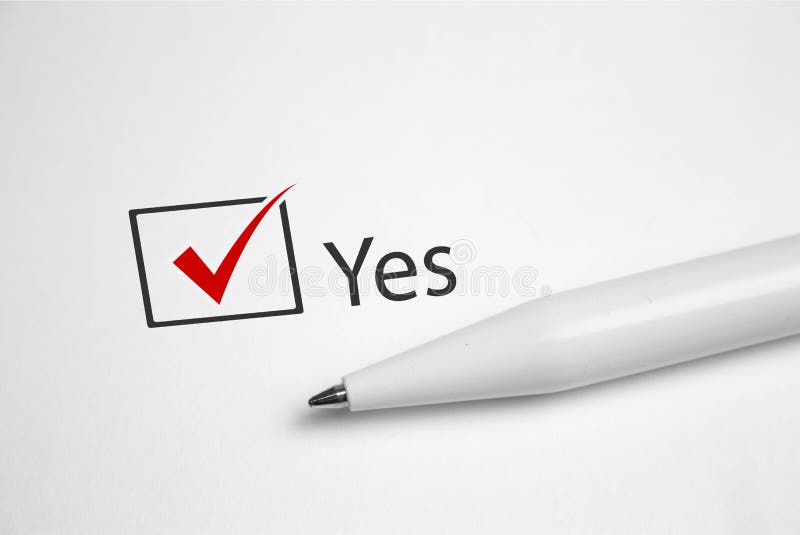 Stock Photo Yes Check Box Choice Yes Stock Image - Image of exam ...