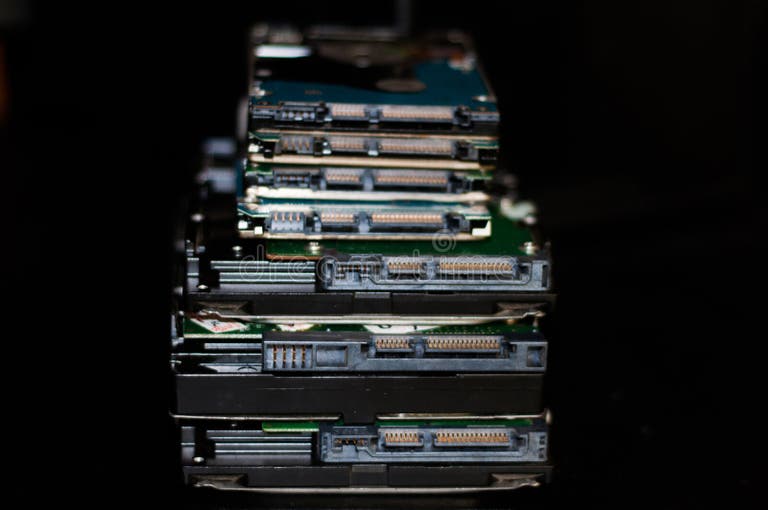 Stack of Computer Hard Disk Drives and Laptop Hard Disk Drives Stock ...