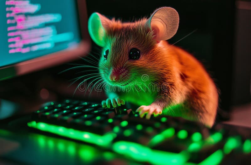 In this Stock Picture, a Computer Hacker is Shown with a Mouse in Front ...