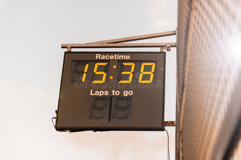 Stock Picture of Race Clock at a Race Track Stock Photo - Image of ...