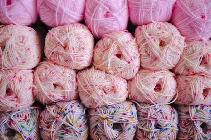 Stock of Pink Knitting Wool Stock Photo - Image of cotton, soft: 52210038