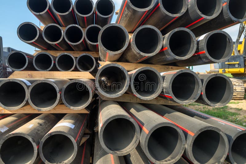 Industrial Piping on a Construction Site Stock Image - Image of ...