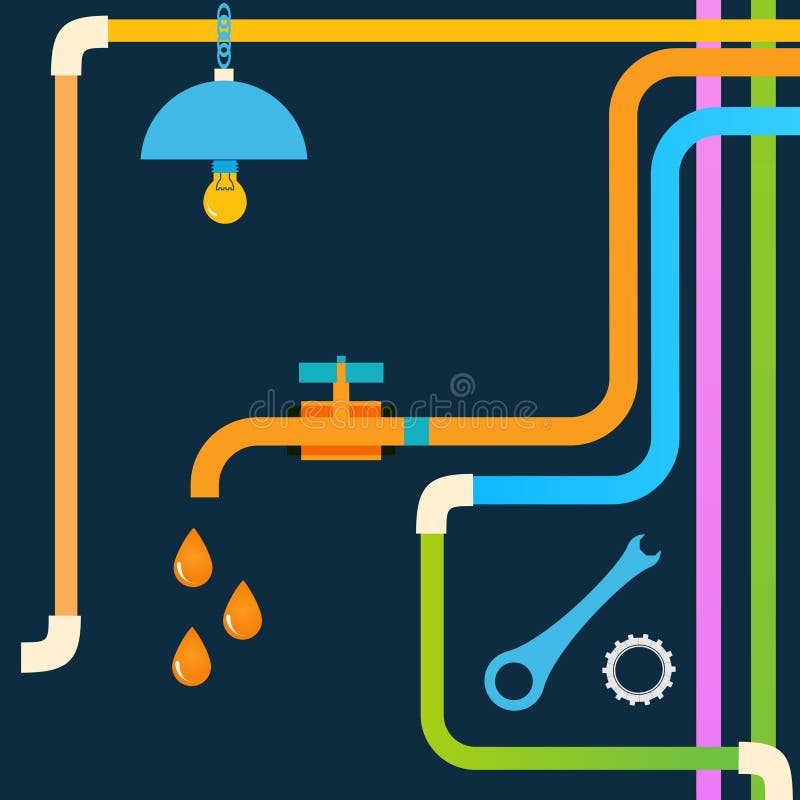 Plumbing Design with Banner Stock Vector - Illustration of design ...