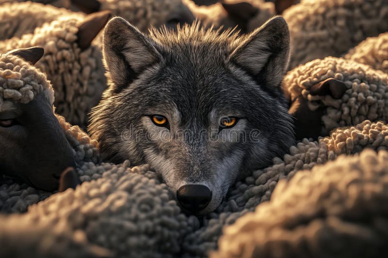 Stock Portrait Wolf Surrounded Sheep Stock Photos - Free & Royalty-Free ...