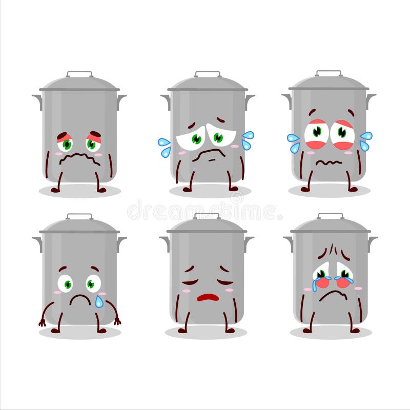 Stock Pot Cartoon Character with Sad Expression Stock Vector ...