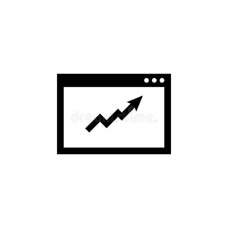 Stock Price Broker Window, Trading Diagram Chart in Browser Solid Flat ...