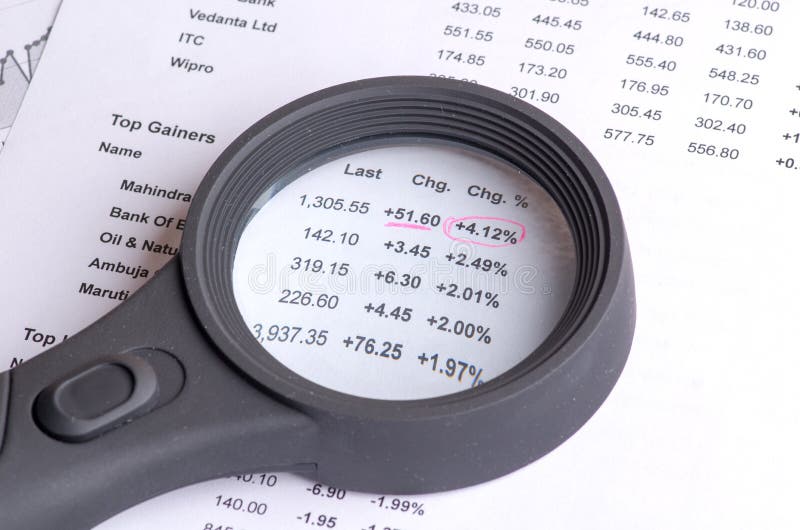 Stock Quotes and Charts on Paper Stock Image - Image of management ...