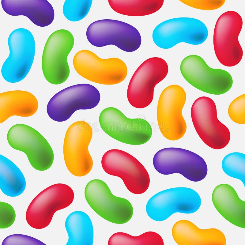 Stock Raster Illustration Colored Beans. Pattern Stock Vector ...