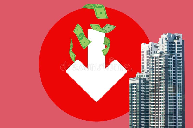 Real Estate Prices are Falling Stock Illustration - Illustration of ...