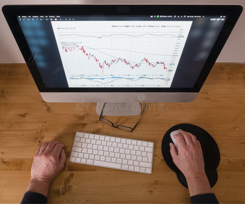 Stock`s Performance. Exchange Chart Stock Image - Image of hand, boom ...