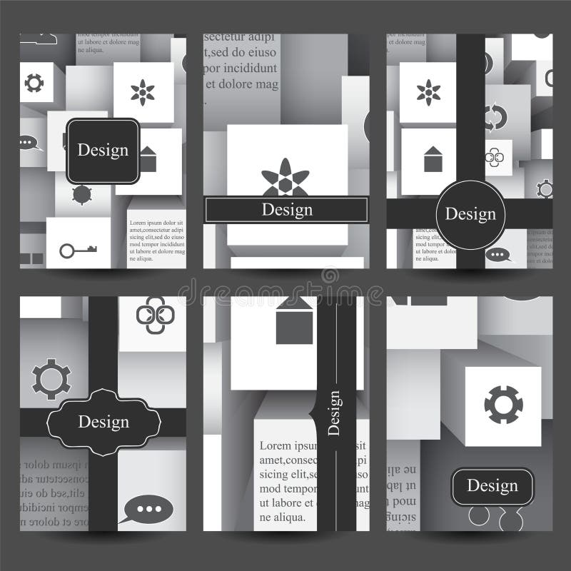 Stock Set of Design Template for Flyer, Card, Poster. Bac Stock ...