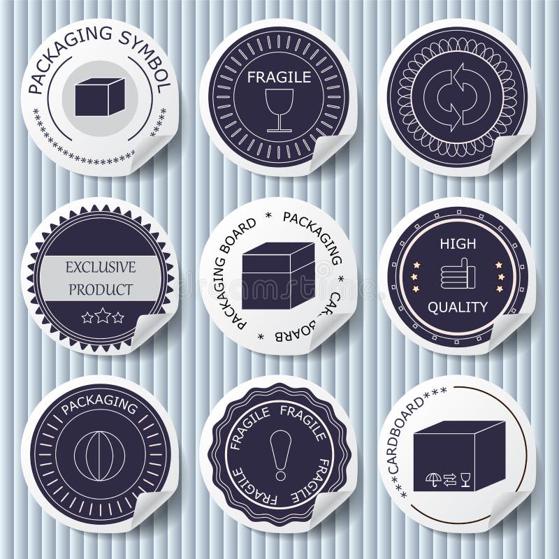 Stock Set of Label for Packaging and Transportation Stock Illustration ...