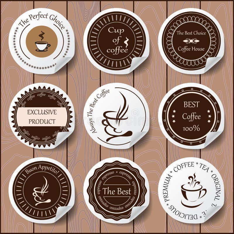 Stock Set of Label for Restaurant and Cafe Stock Illustration ...