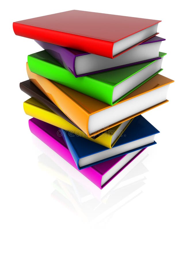 Multi Colored Book Stack Stock Illustrations – 582 Multi Colored Book ...